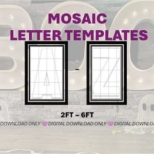 6ft, 5ft, 4ft, 3ft, 2ft Mosaic Letters From A - Z Suitable for Balloons ...