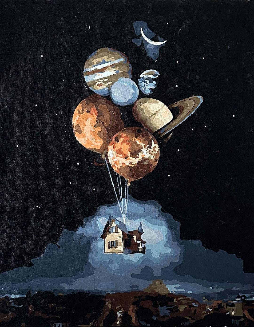 Paint by Numbers Canvas Painting DIY Obraz Space Flight - Etsy