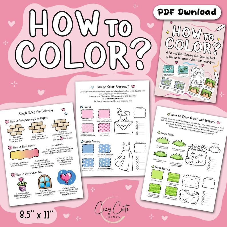 How to Color? – Part 1 (printable PDF Guide Series), Coloring Practice ...