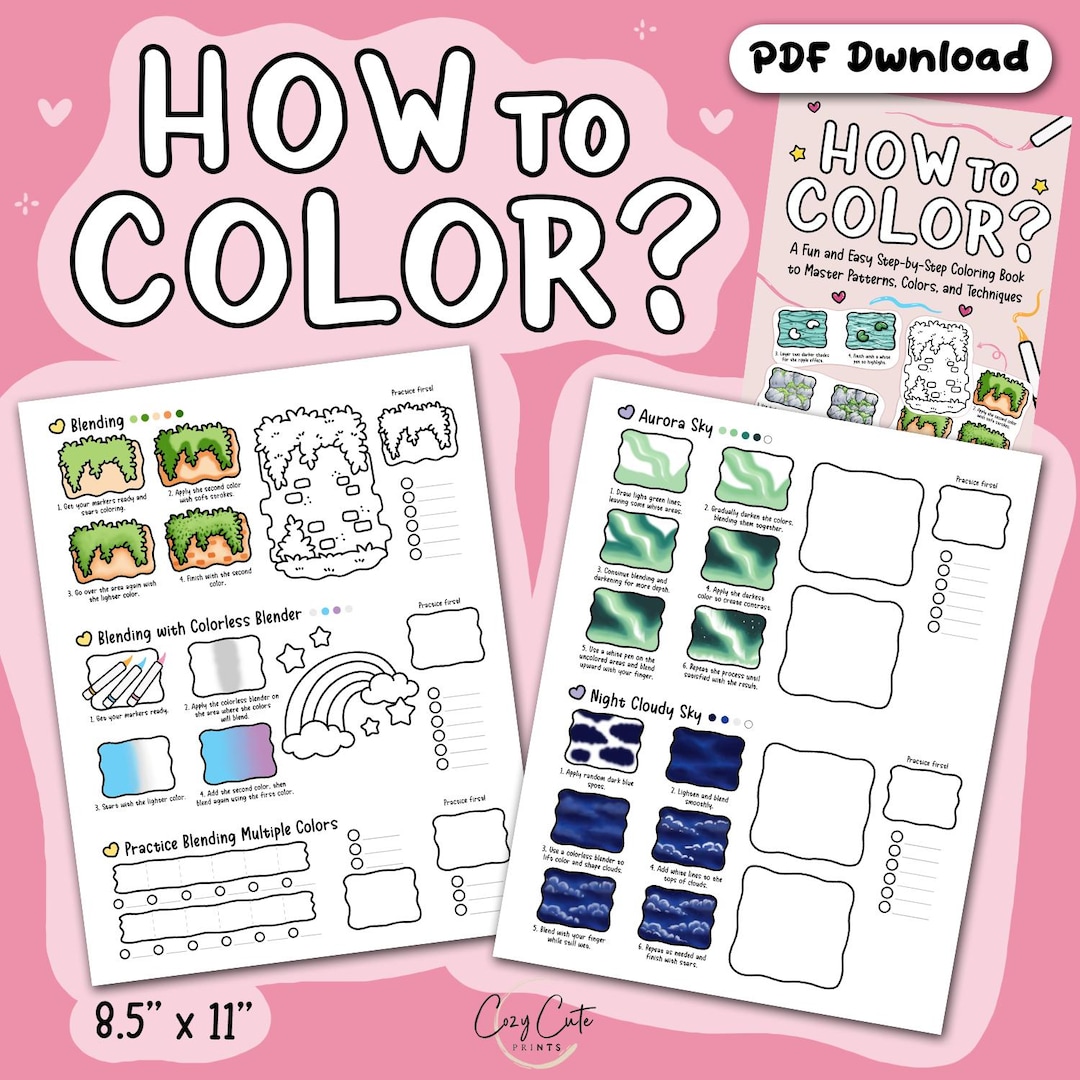 How to Color? – Part 3 (printable PDF Guide Series), Coloring Practice ...