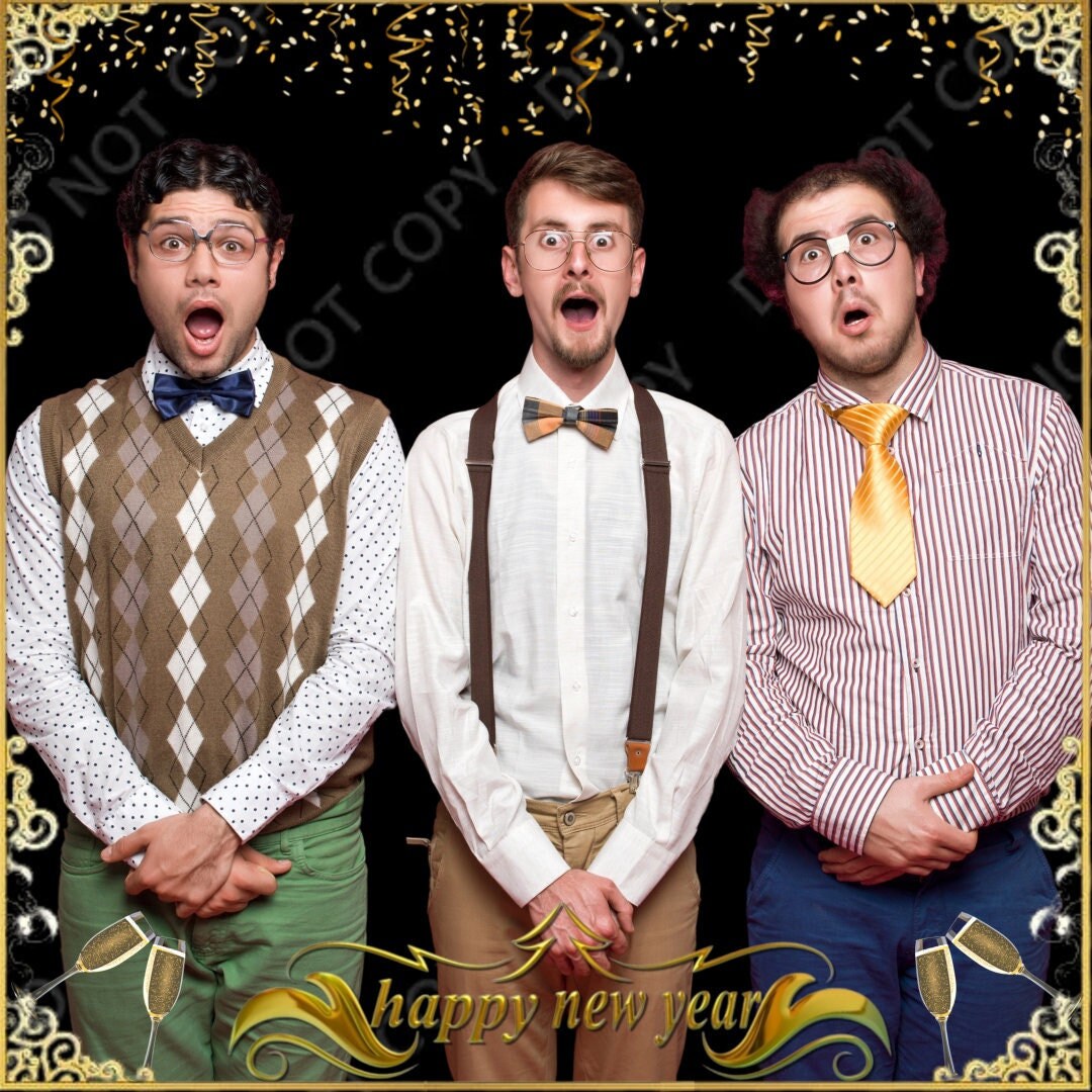 New Year's 360 Photo Booth Overlay Border - Etsy