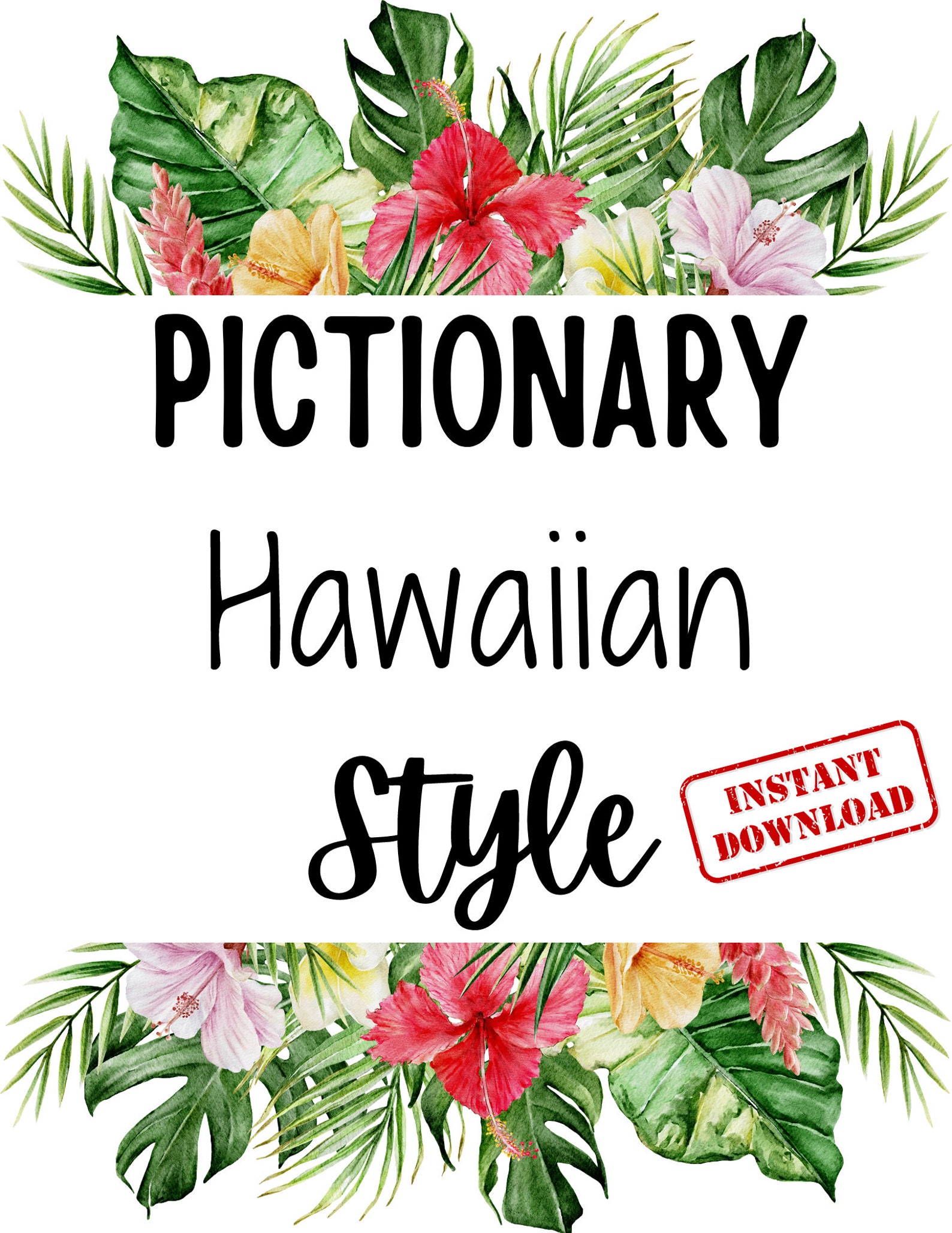 Hawaiian Style Pictionary | Pictionary | Hawaii Landmarks and Lingo | Print and Play Games ...