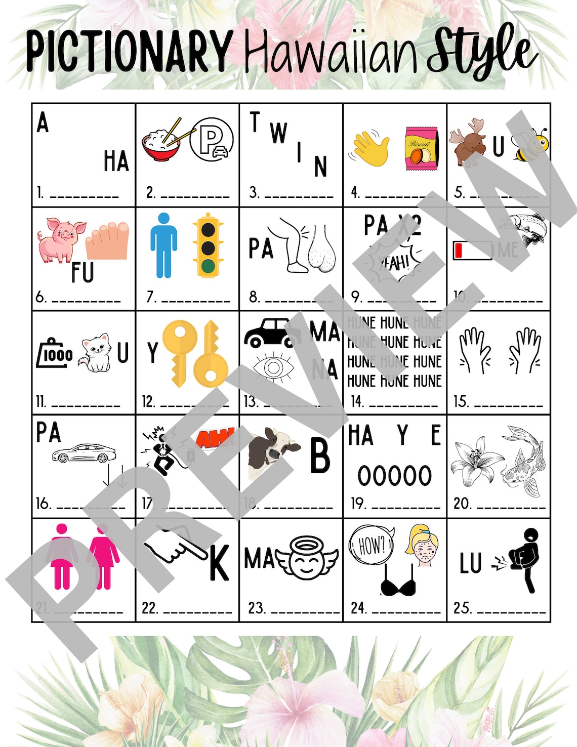 Hawaiian Style Pictionary | Pictionary | Hawaii Landmarks and Lingo ...