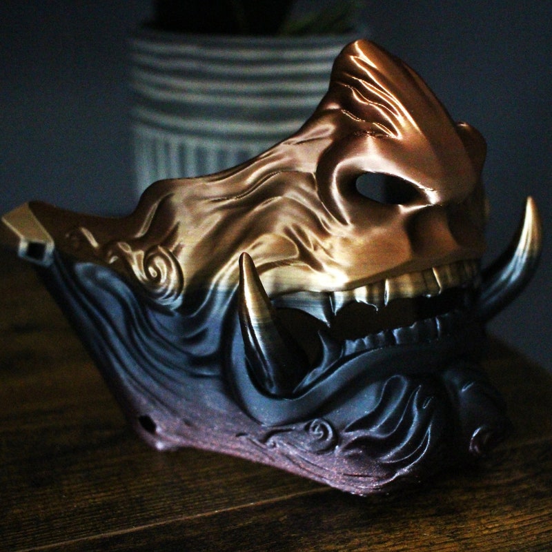 Oni Mask Half Face - Etsy