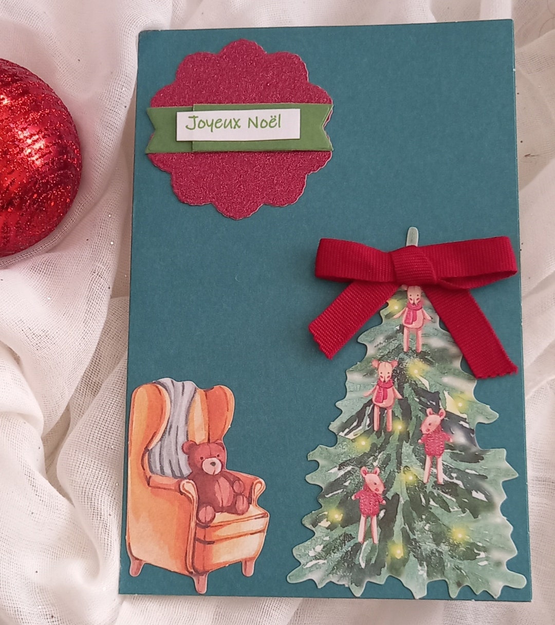 Christmas Card in French Santa Claus Card Merry Christmas Card End of ...