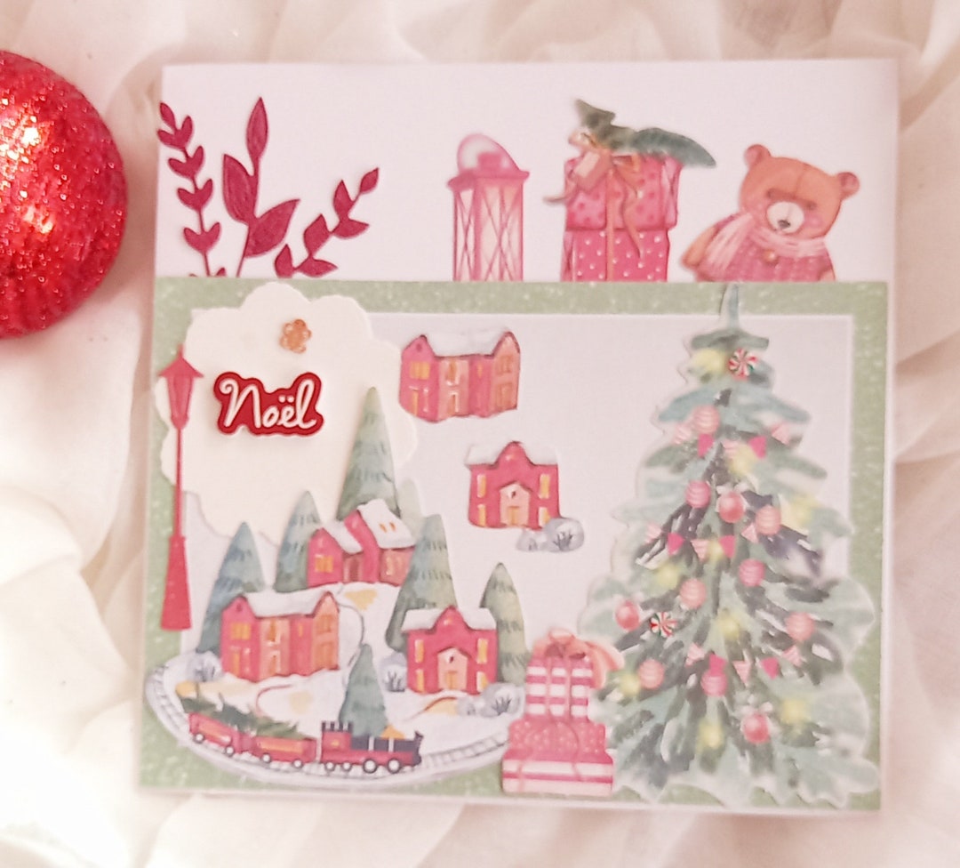 Christmas Card in French Shabby Christmas Card Merry Christmas Card ...