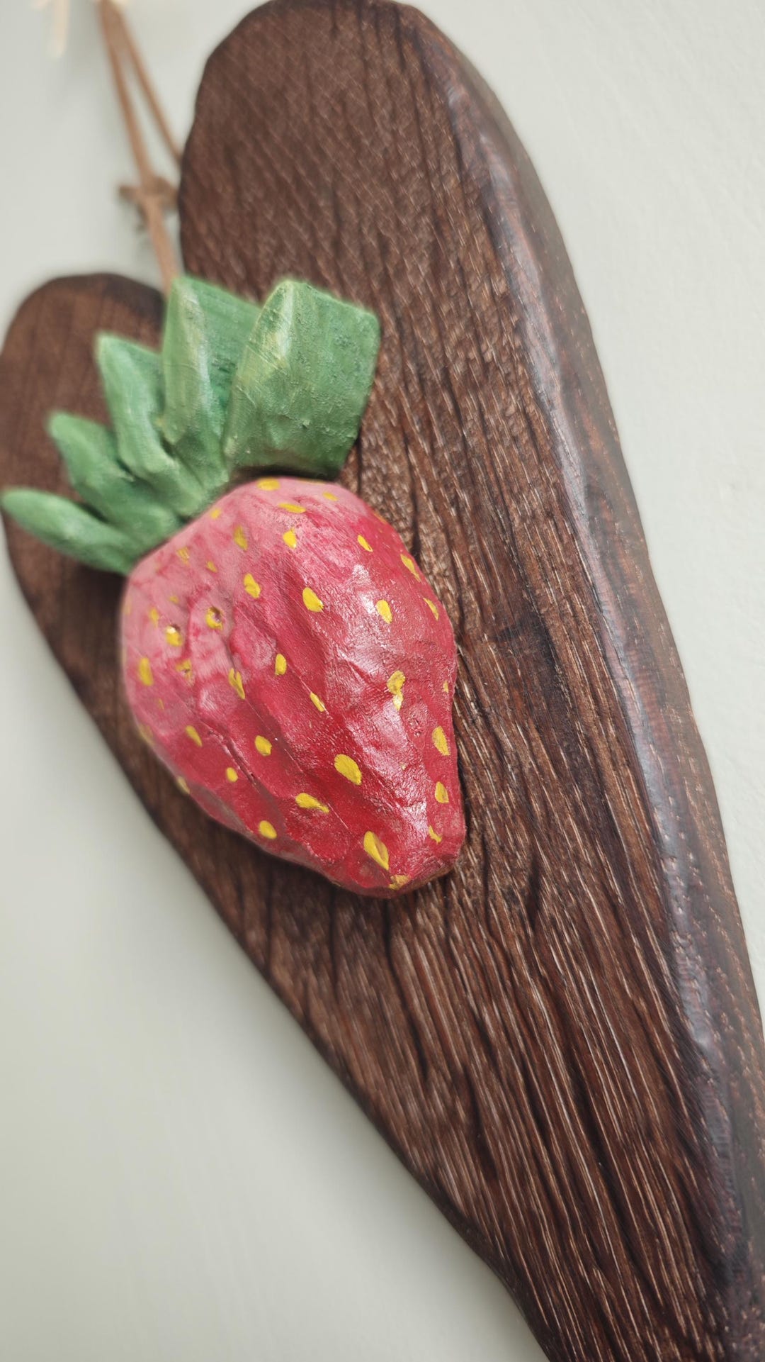 Rustic Heart Wall Decor, Farmhouse Cottage Wooden Heart With Strawberry ...