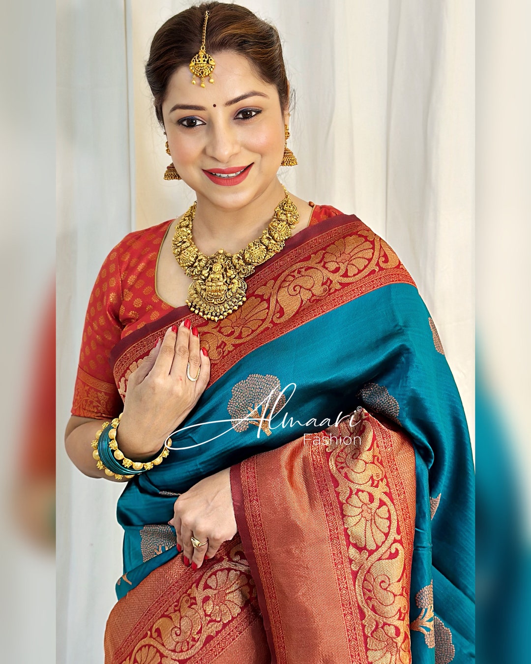 Rama Colour Pure Soft Semi Silk Saree With Atractive Blouse - Etsy