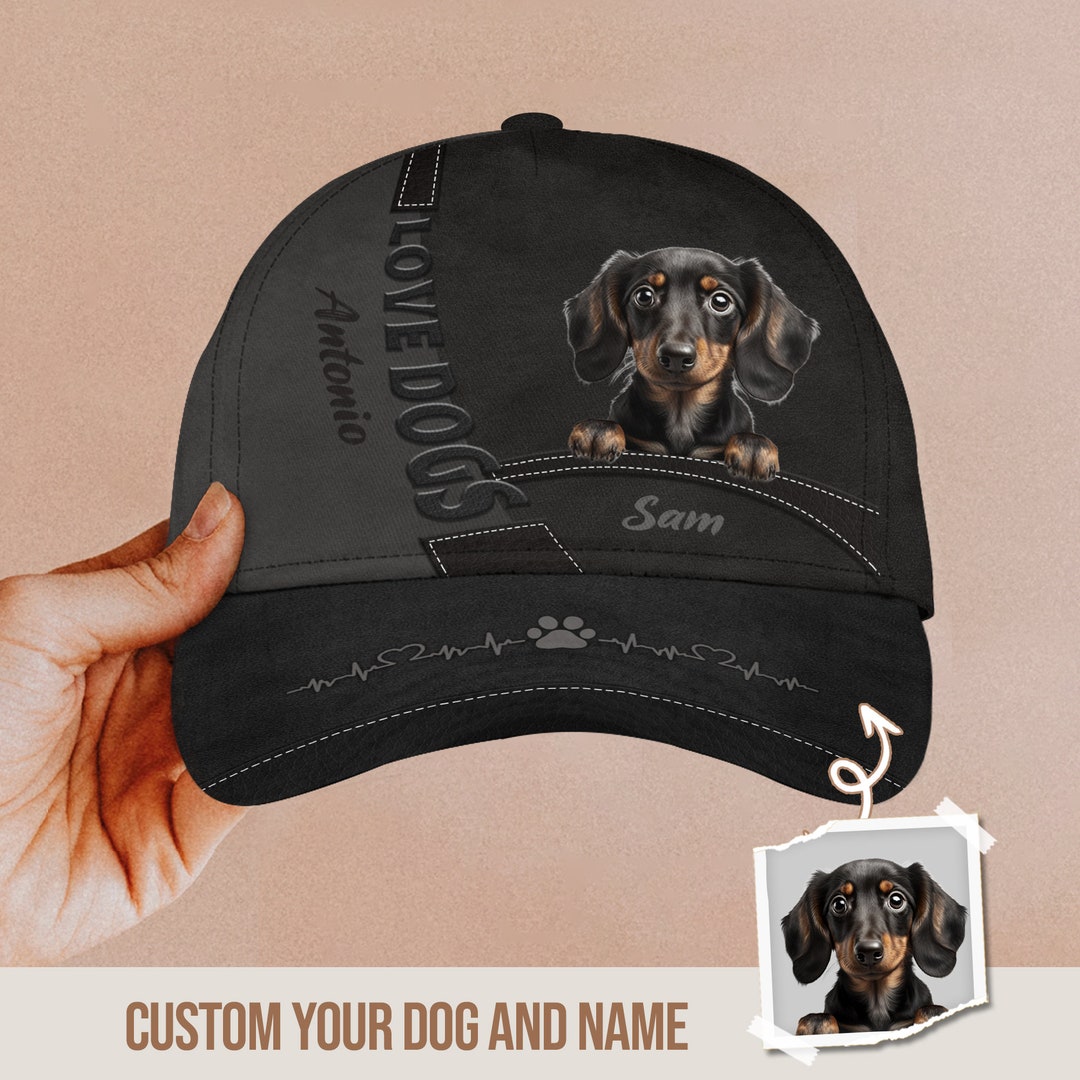 Customized Pet Baseball Cap With Name, Custom Dog Photo Hat for Men ...