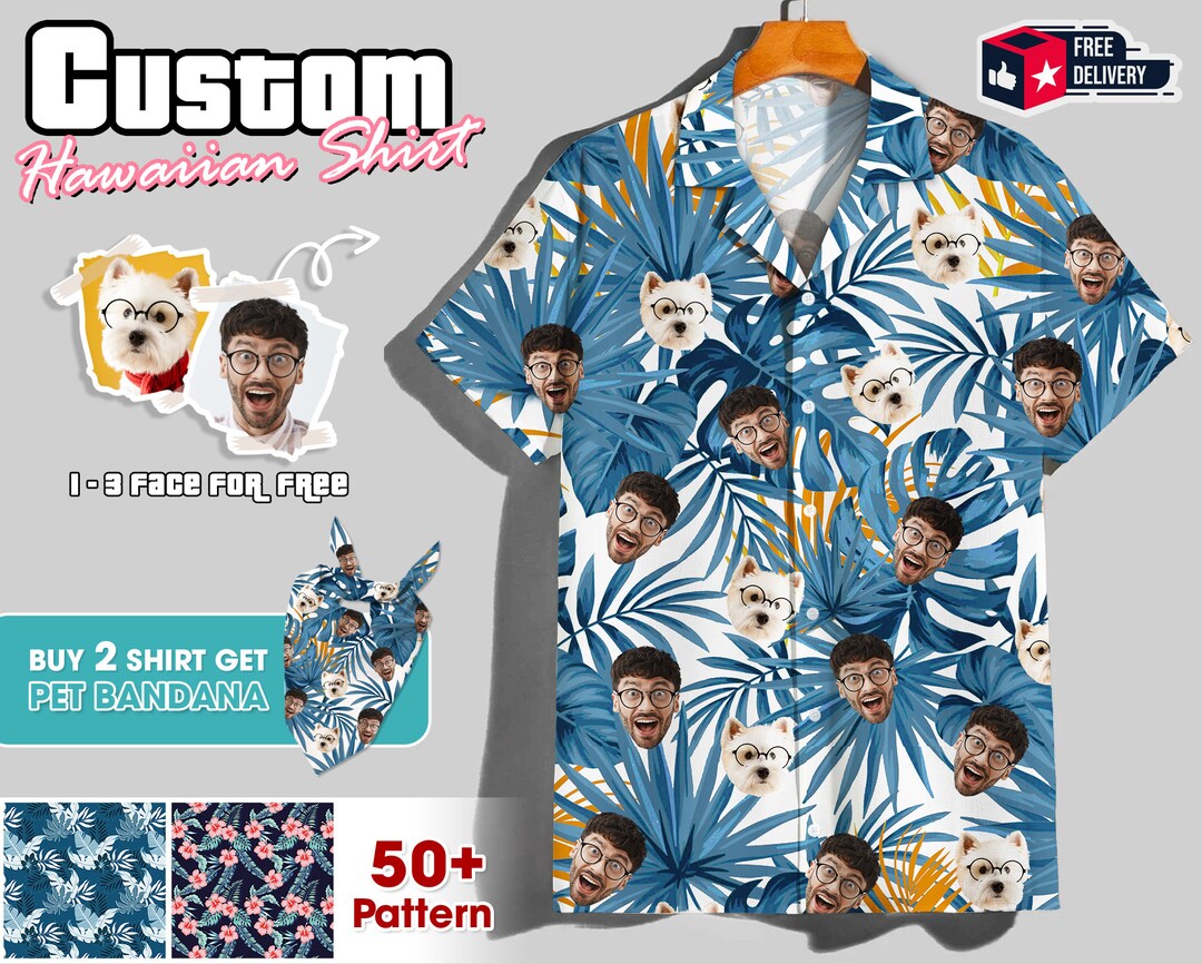 Custom Hawaiian Shirt With Face, Custom Hawaiian Shirt for Men Women ...