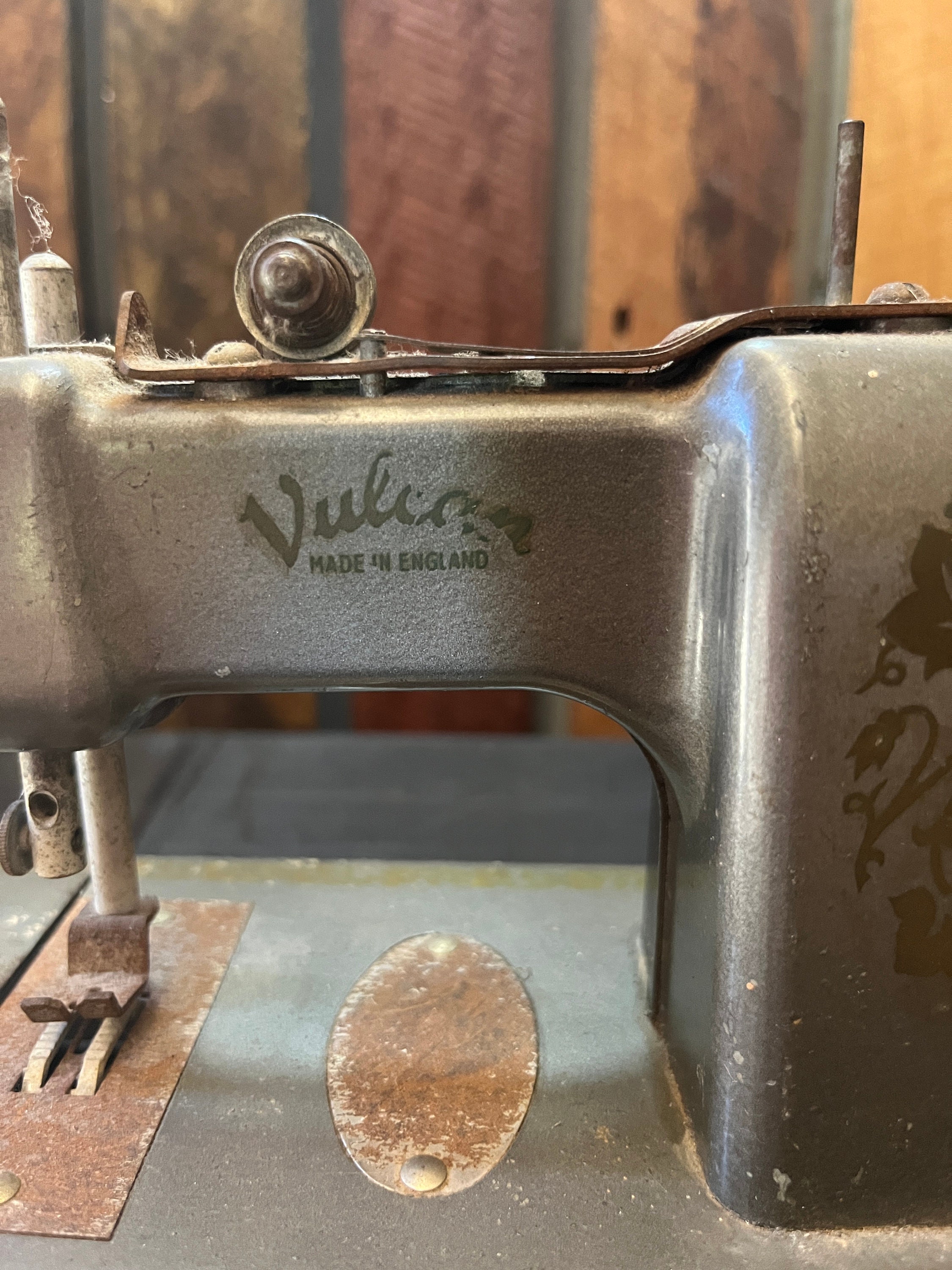 Antique Vulcan Toy Sewing Machine Hand Crank, Made in England, Retro ...