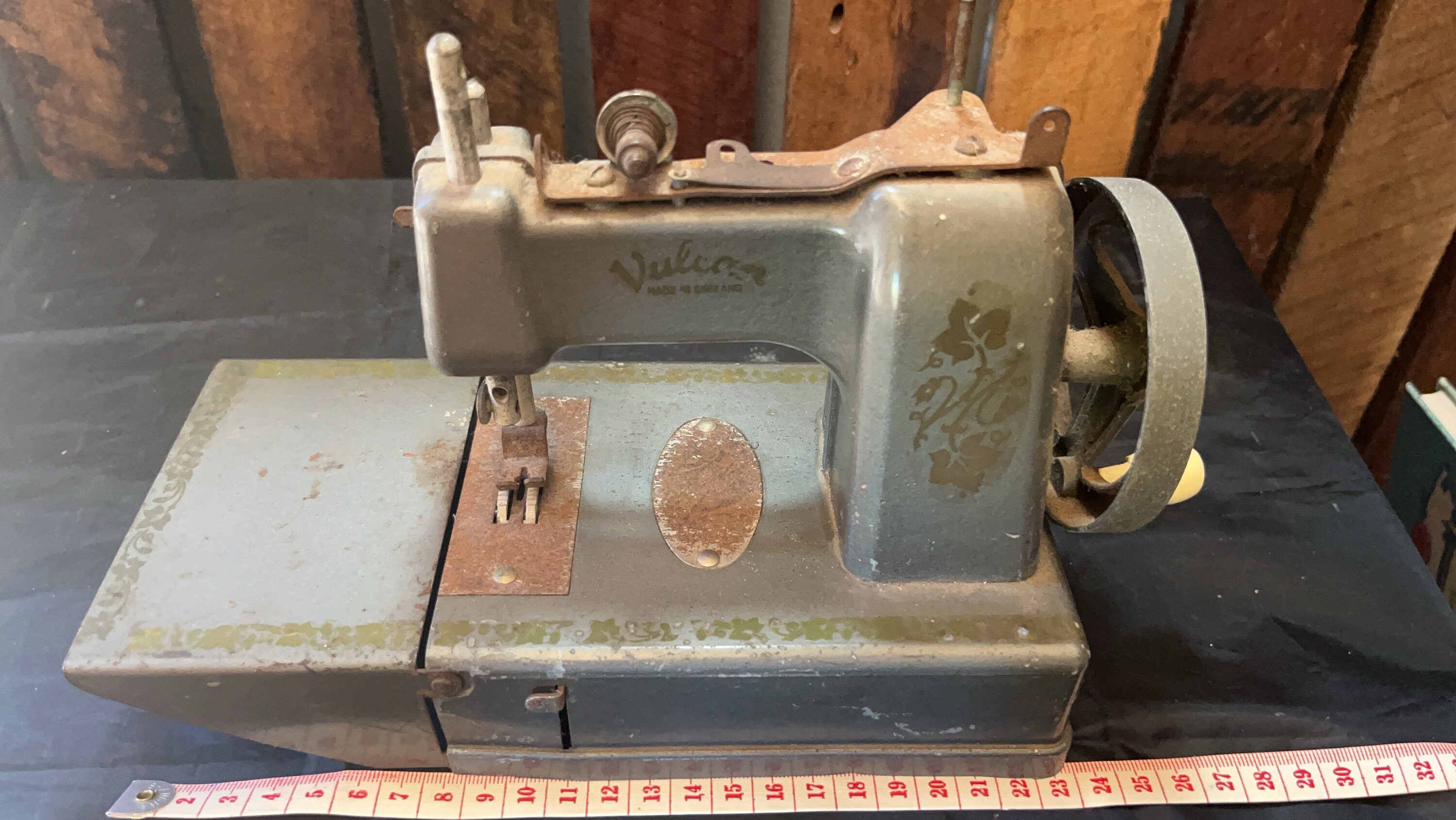 Antique Vulcan Toy Sewing Machine Hand Crank, Made in England, Retro ...