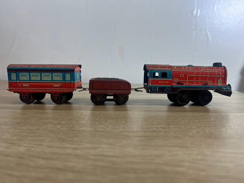 Vintage Tin Litho Wind-up Train Set - Made in Western Germany - 1950s ...