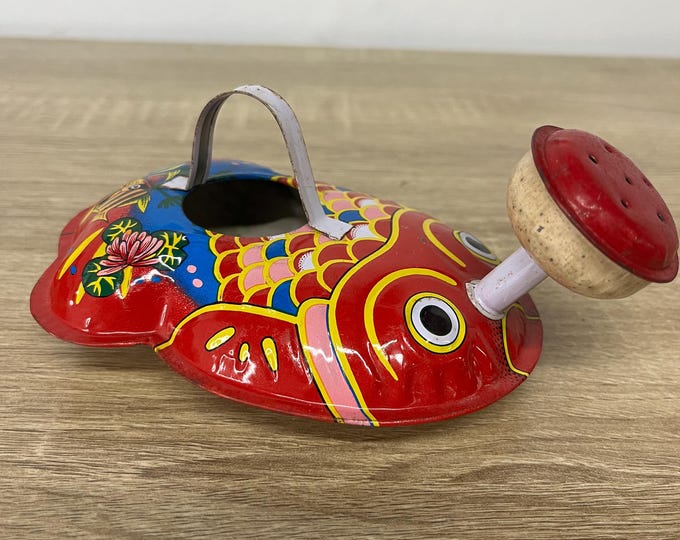 Vintage Japanese Tin Koi Fish Watering Can – Hand-painted – 1950s–60s ...