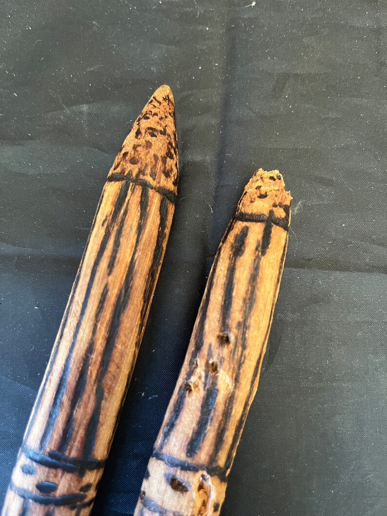 Pair of Traditional Burnt Pokerwork Aboriginal Indigenous Australian ...
