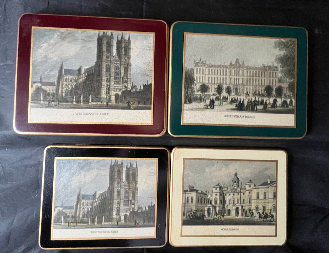 Lady Clare Placemat Set - London Scene Pattern - Set of 4 - Handmade in ...