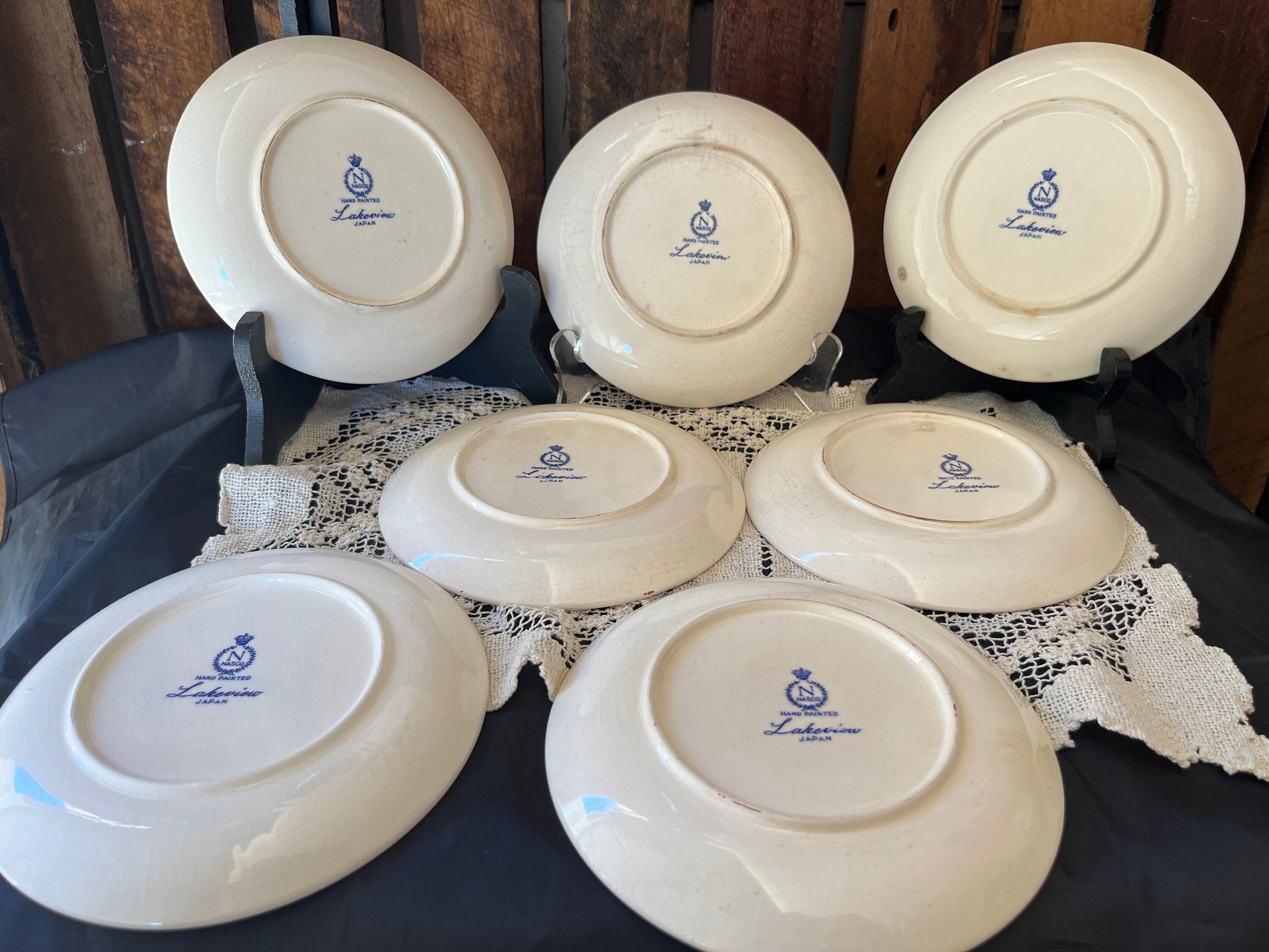 Japanese Bone China-vintage Hand Painted Side Plates Nasco - Etsy