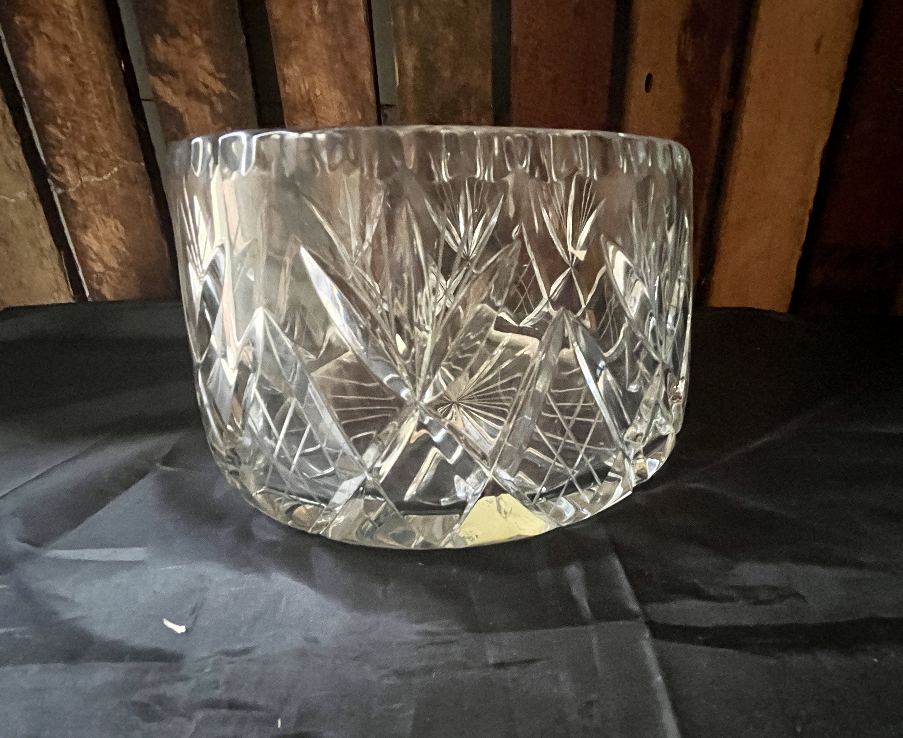 Vintage-coronation-hand Cut-lead Crystal-large Bowl-diamond & Star ...