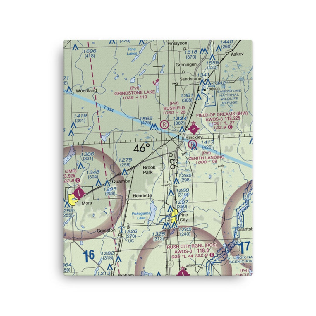 Aviation Sectional Chart (map) - Canvas Wall Art - Etsy