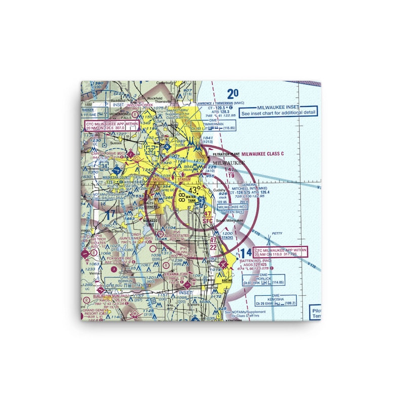 Aviation Sectional Chart (map) - Canvas Wall Art - Etsy