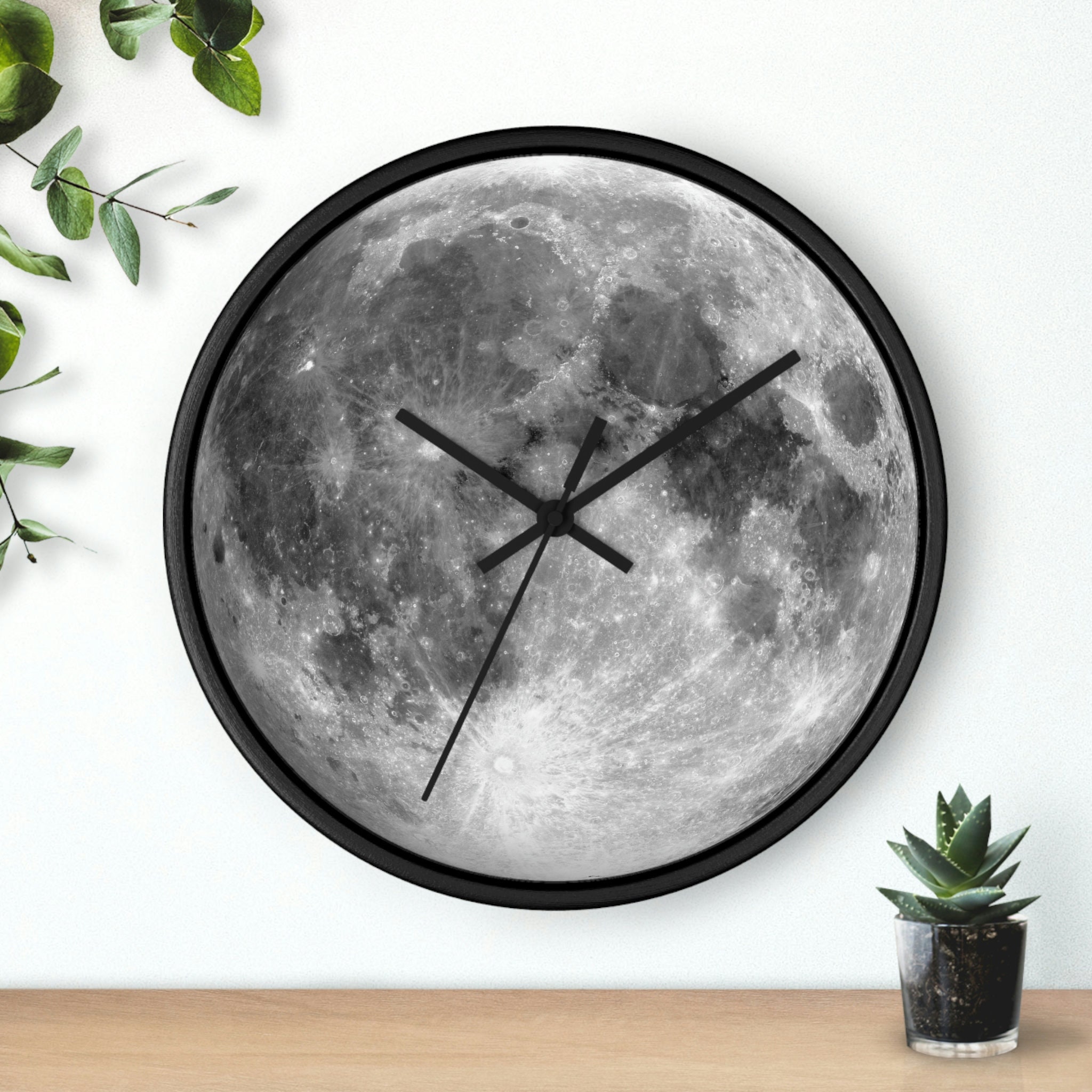 10 Moon Wall Clock Modern Wall Clock Unique Space Gift Minimalist Wall ...