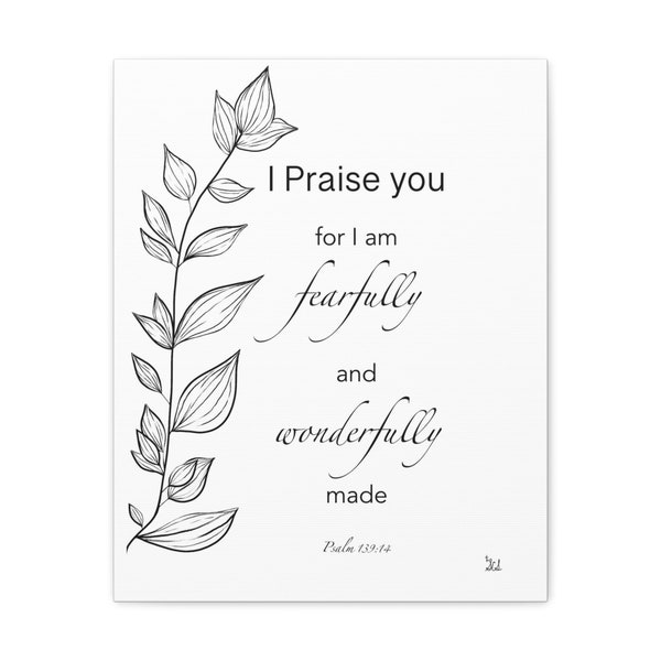 I Praise You for I Am Fearfully and Wonderfully Made Sign - Etsy