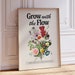 Positive Quote Print, Digital Download, Botanical Floral Poster, Trendy ...
