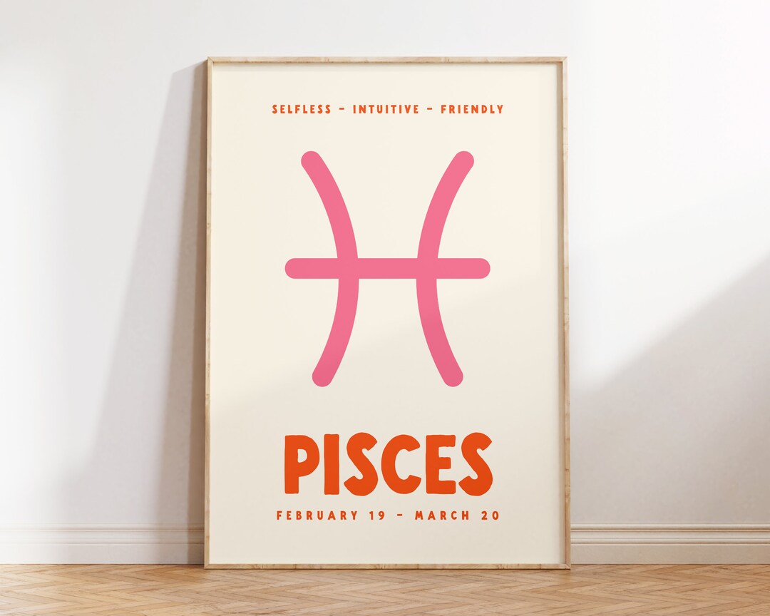 Pisces Print, Zodiac Poster, Digital Download Print, Trendy Wall Art ...
