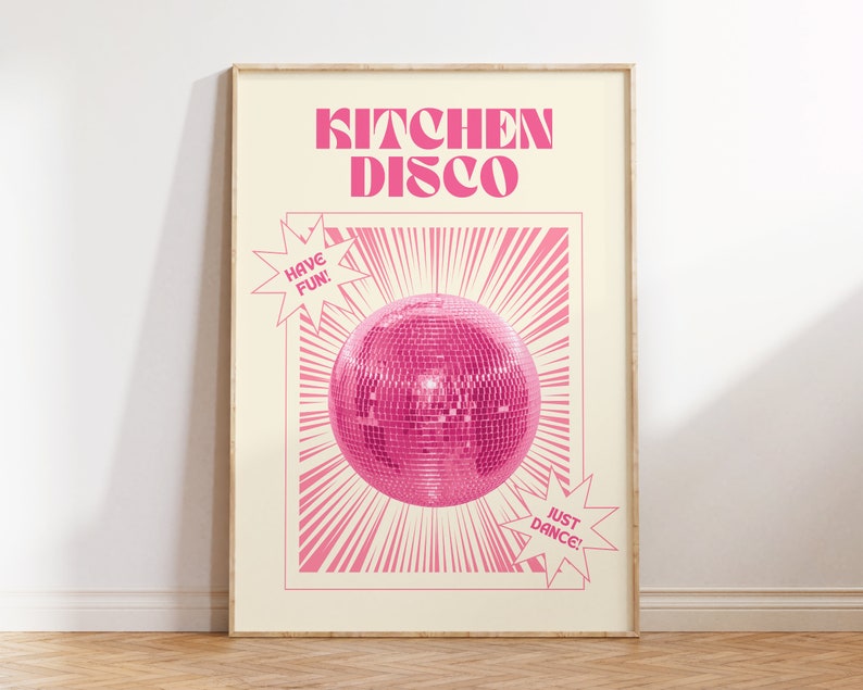 Kitchen Disco Print Trendy Wall Art Digital Download Print - Etsy
