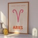Aries Print, Zodiac Poster, Digital Download Print, Trendy Wall Art ...