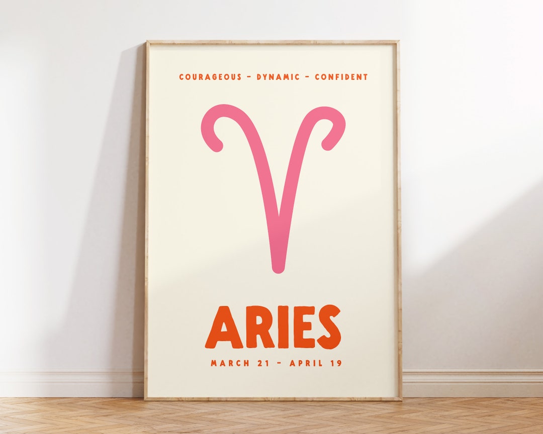 Aries Print, Zodiac Poster, Digital Download Print, Trendy Wall Art ...