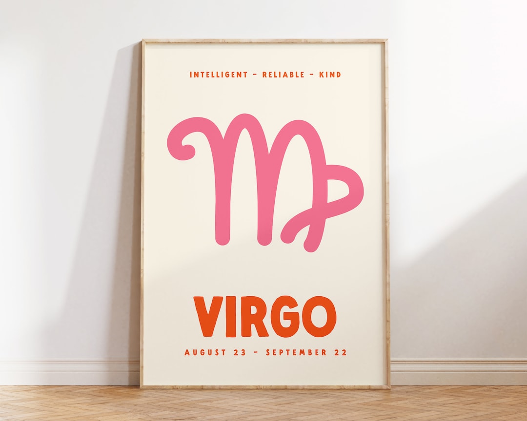 Virgo Print, Zodiac Poster, Digital Download Print, Trendy Wall Art ...