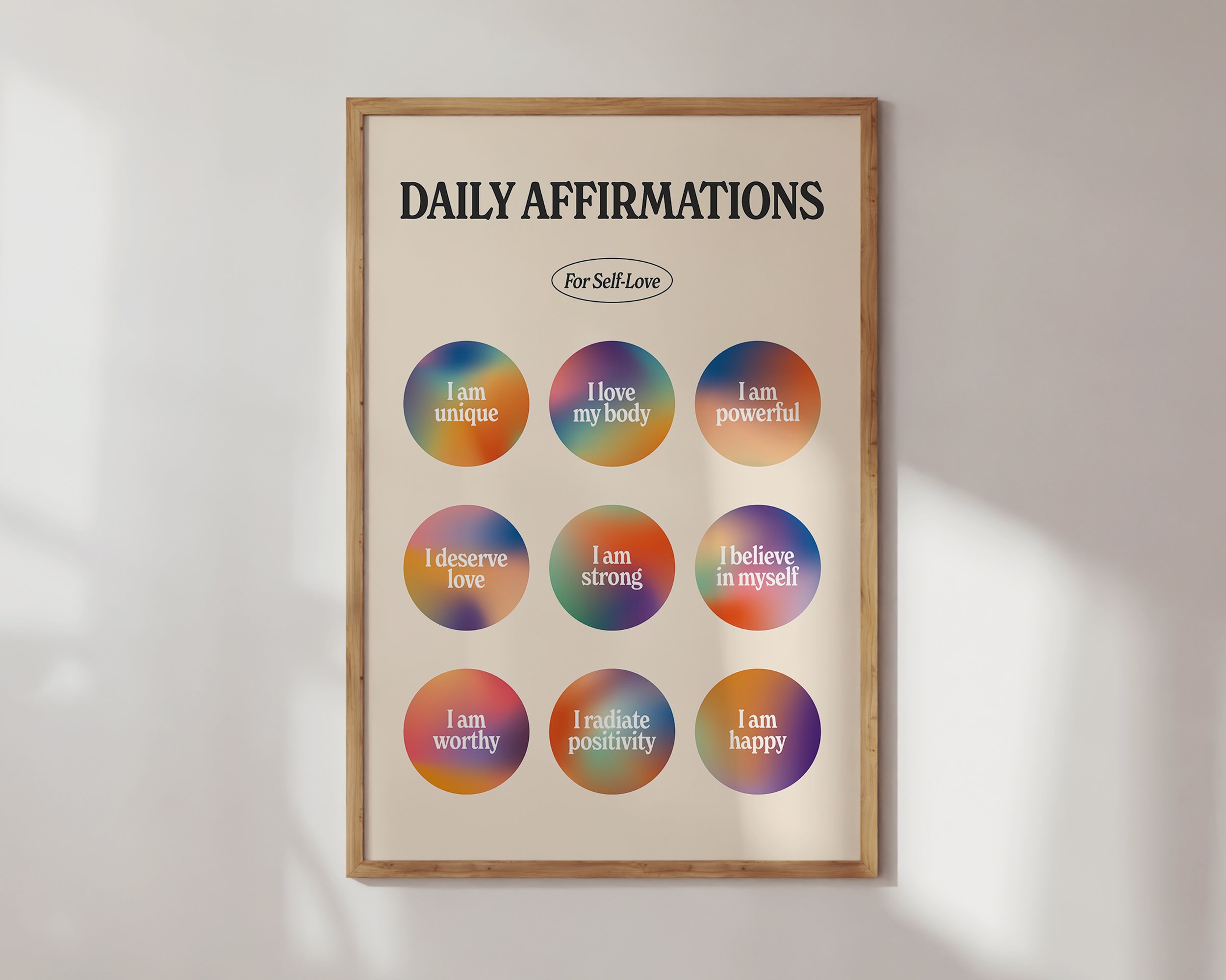 Daily Affirmations Print Trendy Wall Art Digital Download - Etsy