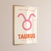 Taurus Print, Digital Download, Zodiac Poster, Trendy Wall Art, Star ...