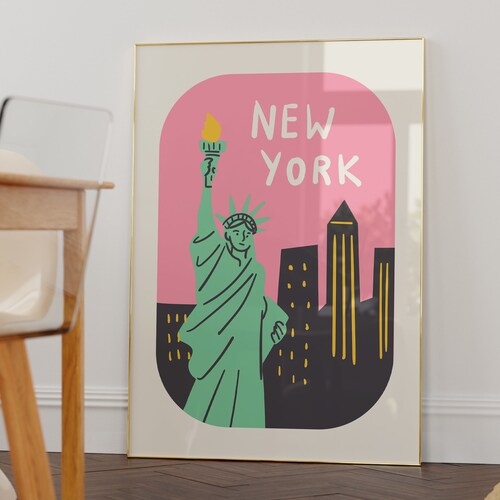 New York City Travel Poster Instant Download Travel Art - Etsy