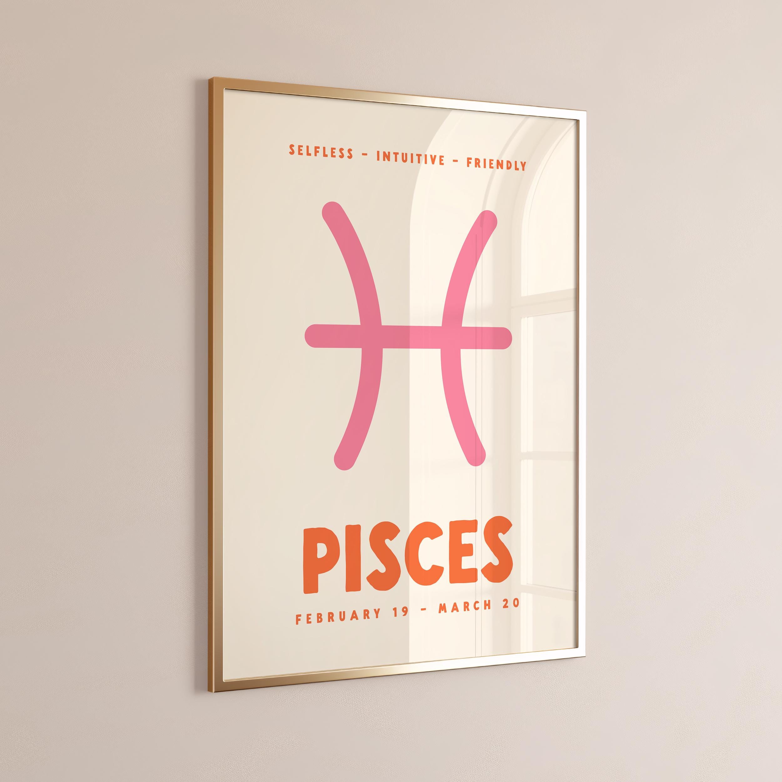 Pisces Print, Digital Download, Zodiac Poster, Trendy Wall Art, Star ...
