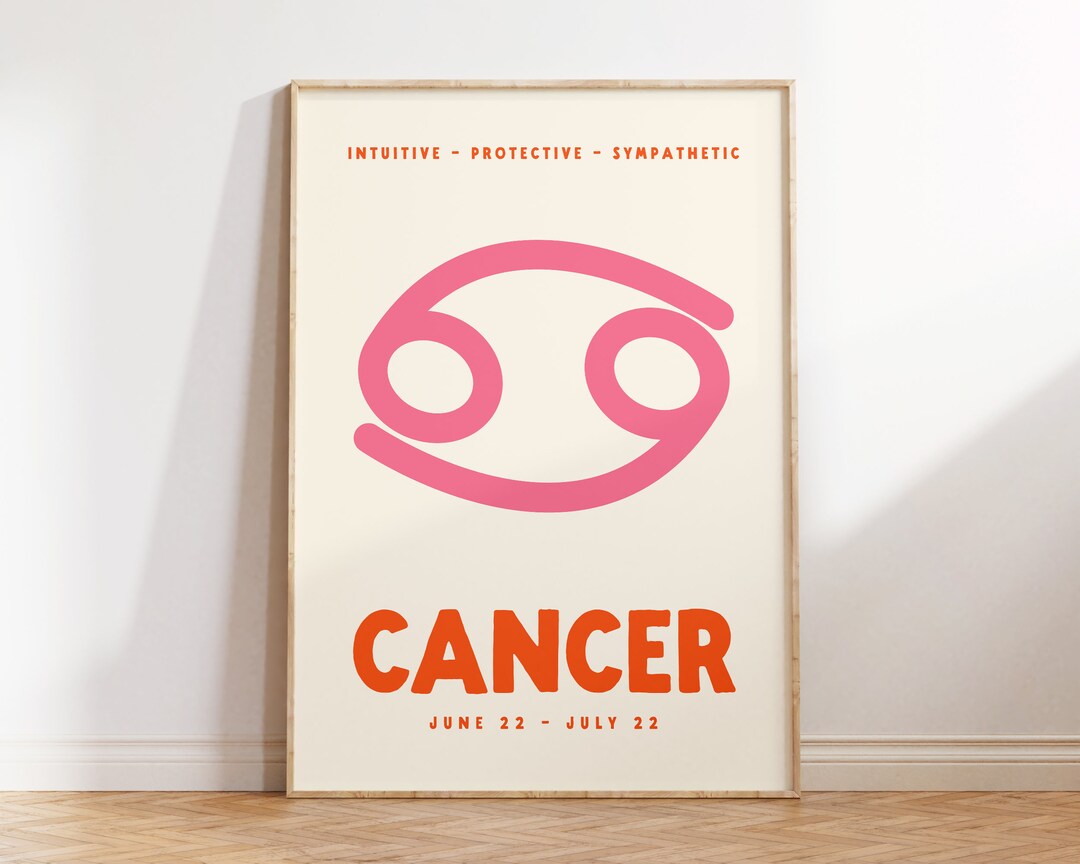 Cancer Print, Zodiac Poster, Digital Download Print, Trendy Wall Art ...