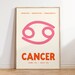 Cancer Print Zodiac Poster Digital Download Print Trendy - Etsy