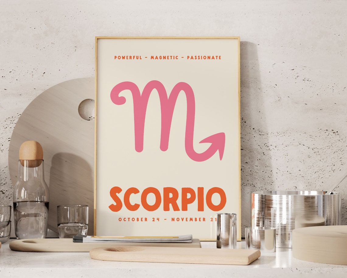 Scorpio Print Zodiac Poster Digital Download Print Trendy - Etsy