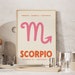 Scorpio Print, Zodiac Poster, Digital Download Print, Trendy Wall Art ...