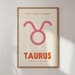 Taurus Print, Zodiac Poster, Digital Download Print, Trendy Wall Art ...