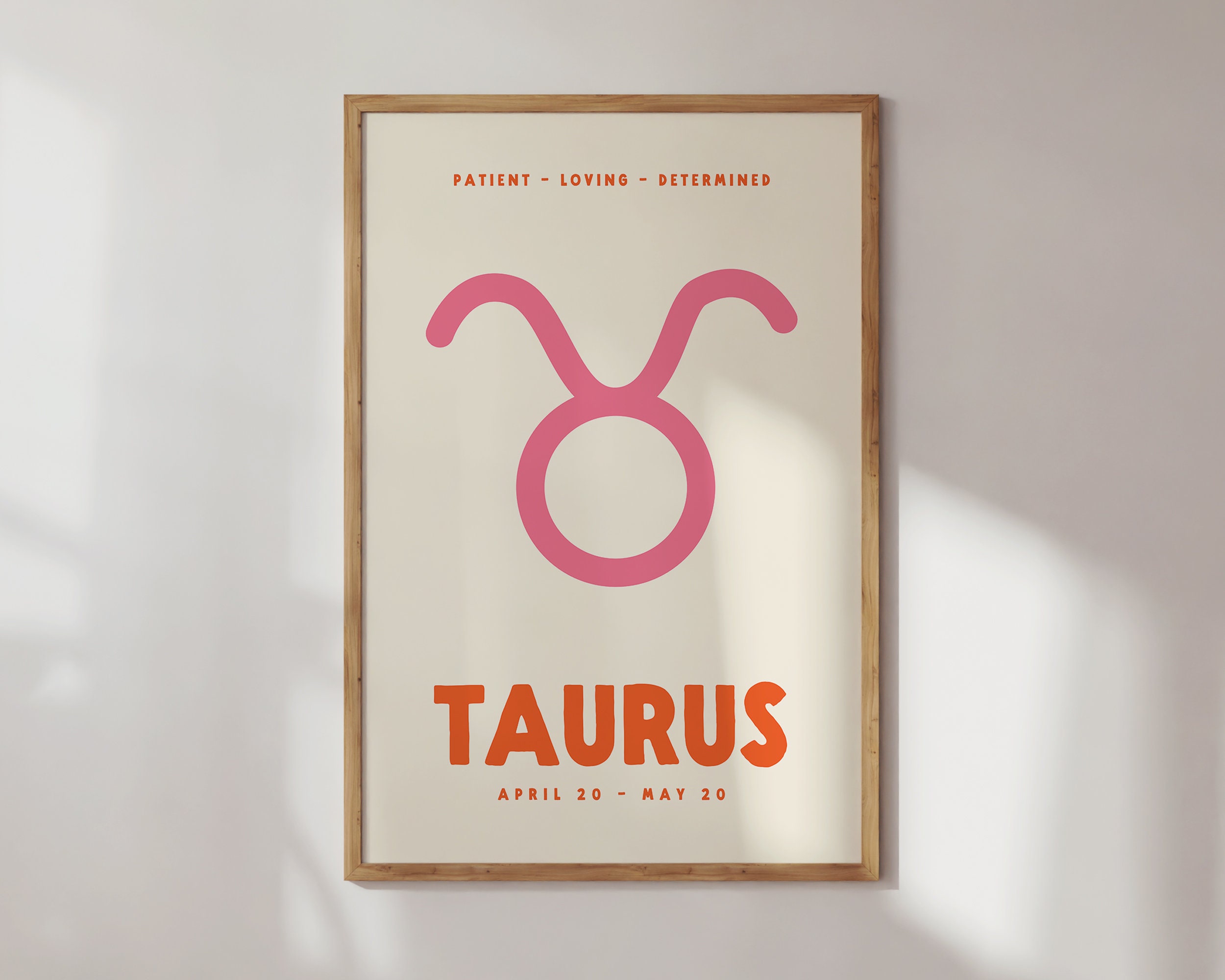 Taurus Print, Zodiac Poster, Digital Download Print, Trendy Wall Art ...