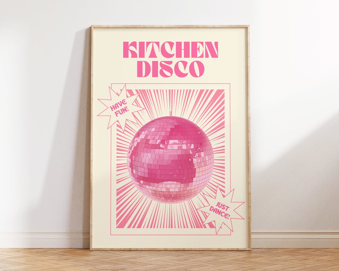 Kitchen Disco Print Trendy Wall Art Digital Download Print - Etsy
