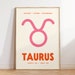 Taurus Print, Digital Download, Zodiac Poster, Trendy Wall Art, Star ...