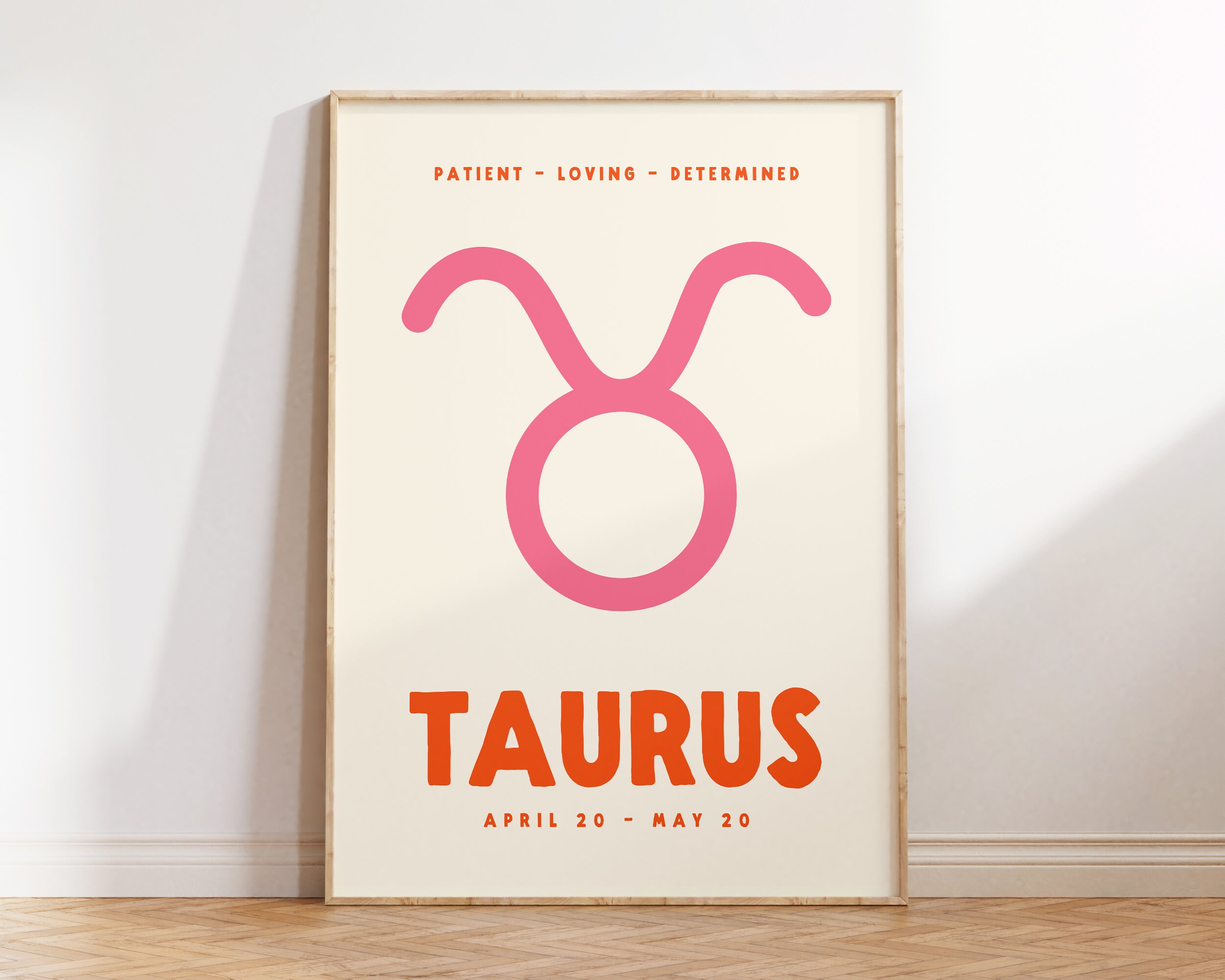 Taurus Print, Zodiac Poster, Digital Download Print, Trendy Wall Art ...
