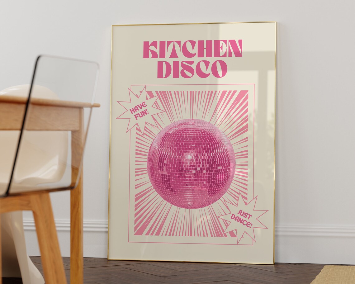 Kitchen Disco Print Trendy Wall Art Digital Download Print - Etsy