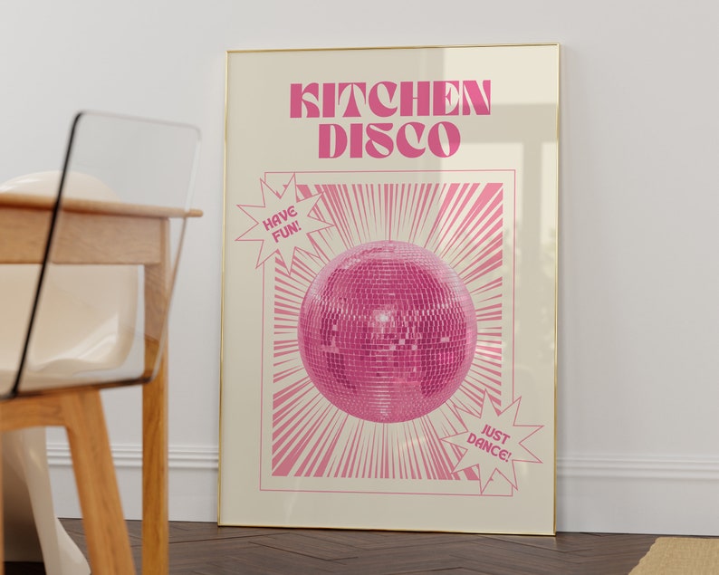 Kitchen Disco Print Trendy Wall Art Digital Download Print - Etsy