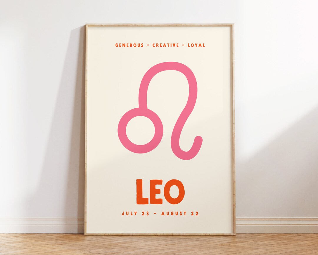 Leo Print, Zodiac Poster, Digital Download Print, Trendy Wall Art, Star ...