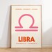 Libra Print, Digital Download, Zodiac Poster, Trendy Wall Art, Star ...