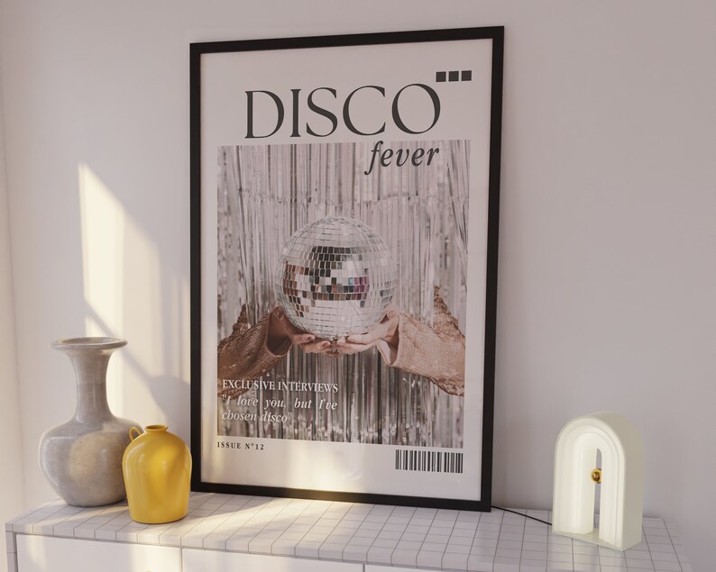 Disco Print Disco Magazine Poster Trendy Wall Art Digital - Etsy